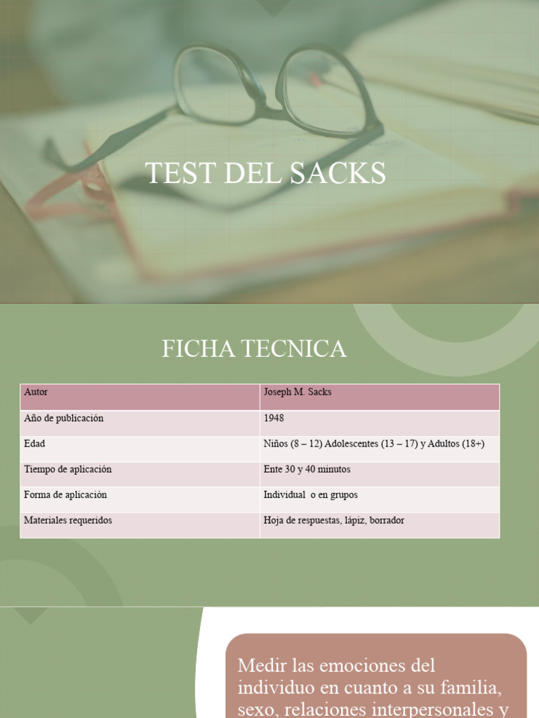 Test - Sacks | PDF | Relaciones interpersonales | Sicología