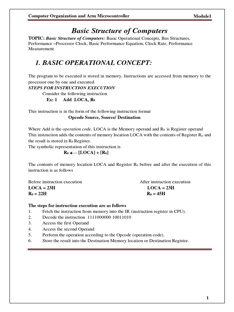 module 1_CO | PDF | Central Processing Unit | Computer Data Storage