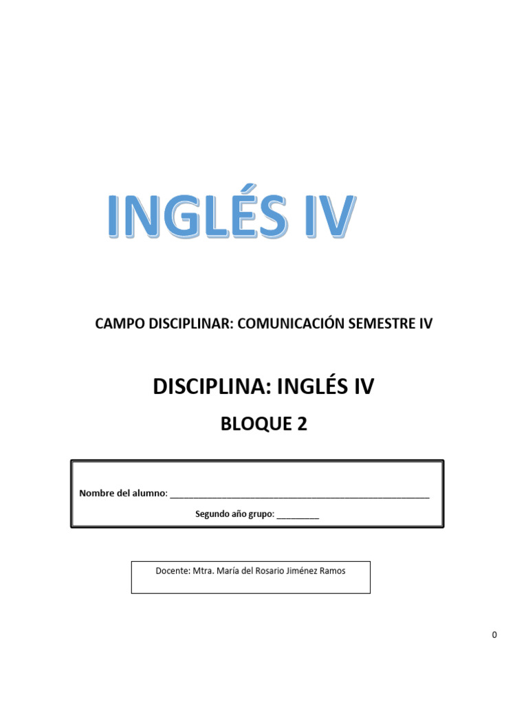 Antología Ingles IV Bloque 2 | PDF | Adjetivo | Lingüística