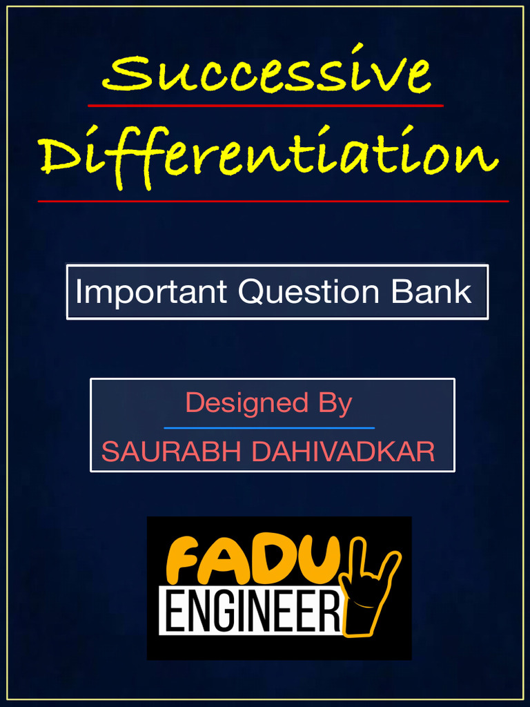 Successive Differentiation by SAURABH DAHIVADKAR | PDF