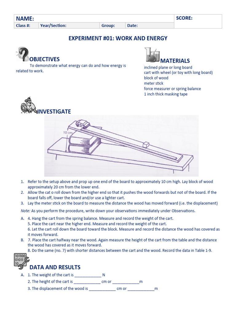 Science 8 Experiment #01 | PDF | Force | Weight