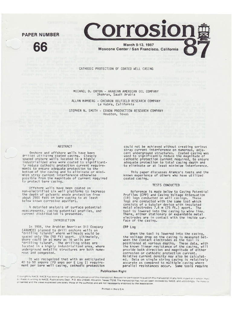 Cathodic Protection of Coated Well Casing | PDF