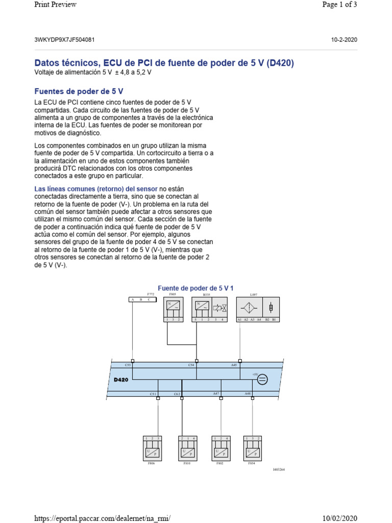 Datos Tecnicos, ECU de PCI de Fuente de Poder de 5 V D420 | PDF ...