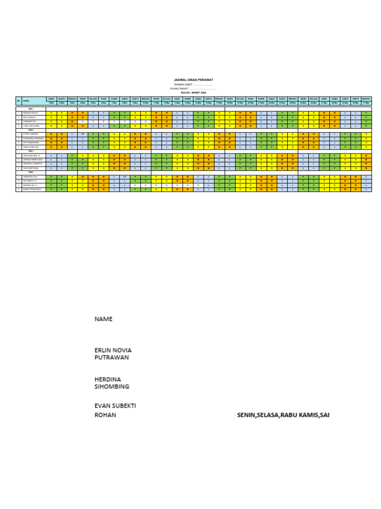 contoh jadwal dinas | PDF