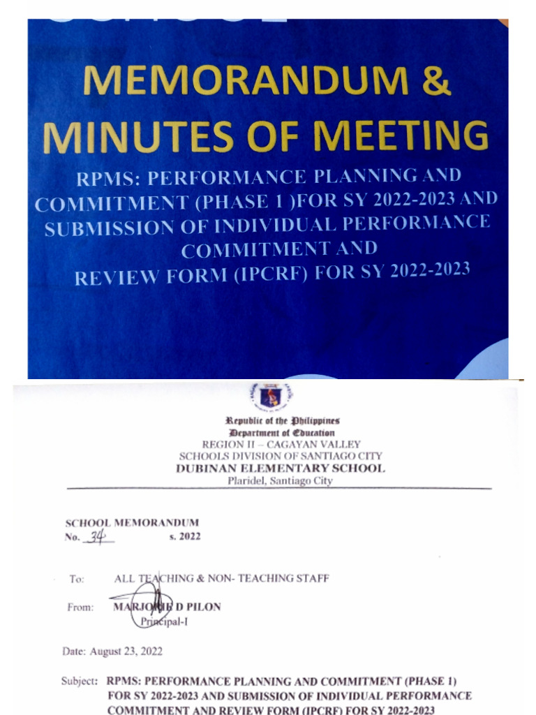 Memo Minutes Planning 20222023 | PDF