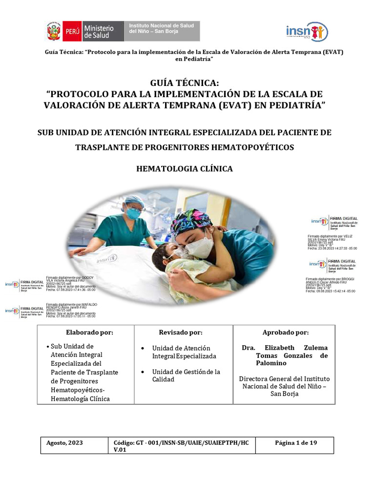 GUIA TECNICA PROTOCOLO PARA LA IMPLEMENTACIÓN DE LA ESCALA DE VALORACIÓN DE ALERTA TEMPRANA EVAT ...