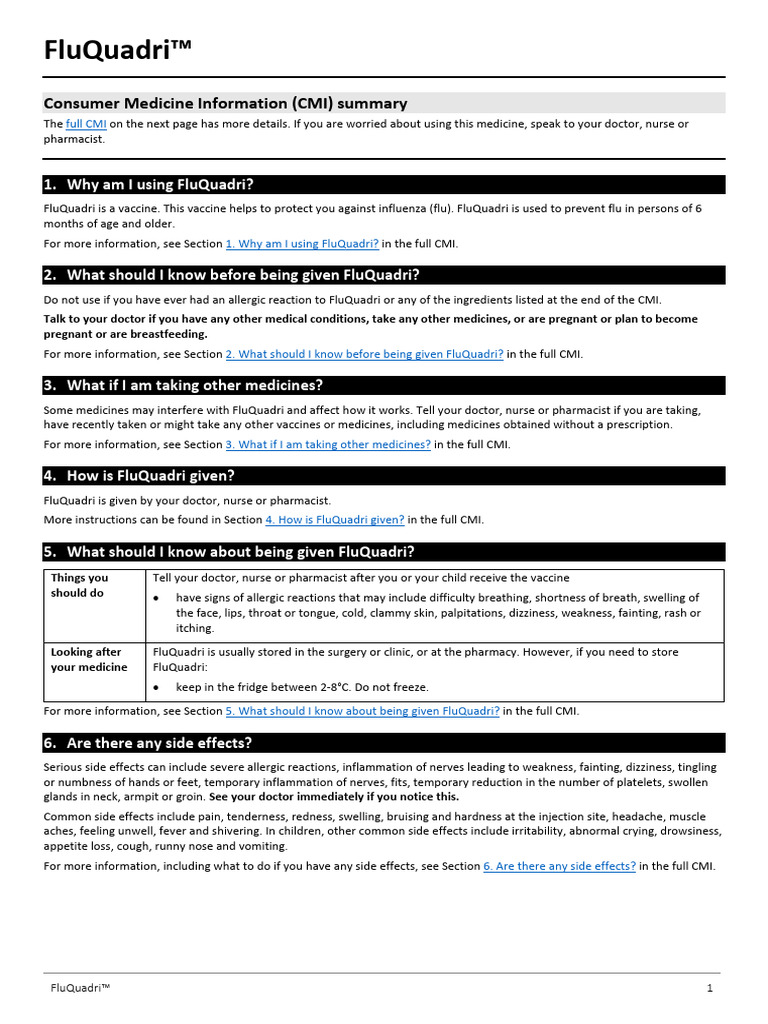 Fluquadri | PDF | Influenza Vaccine | Clinical Medicine