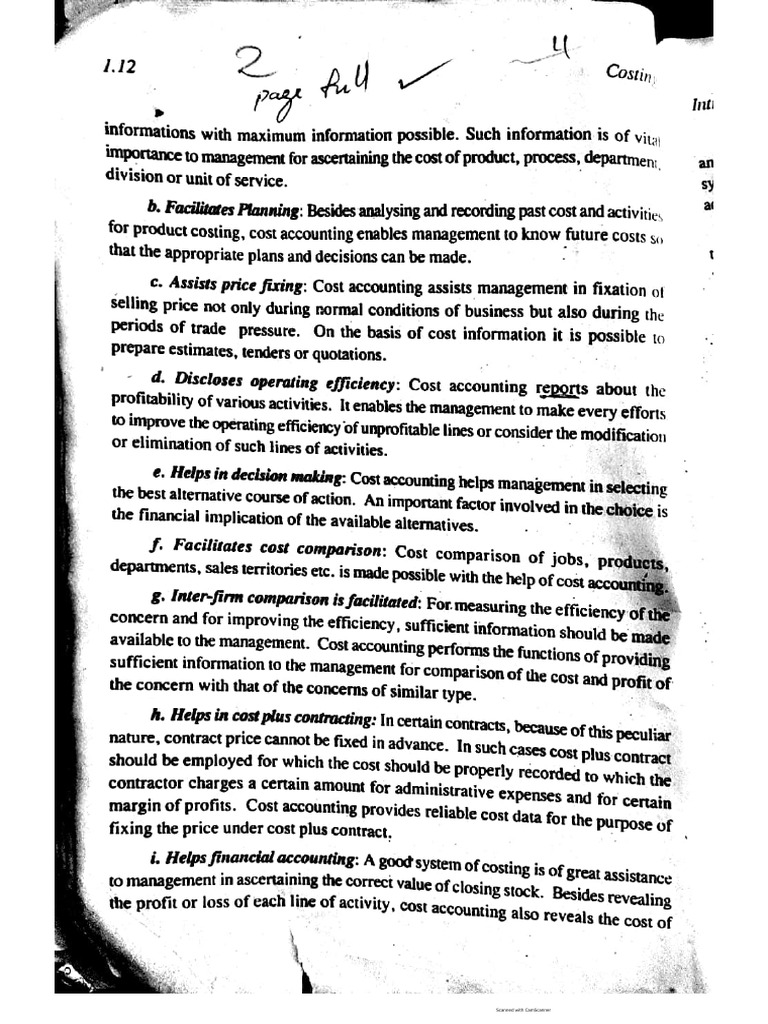 Cost and Management Introduction (1st Module) | PDF