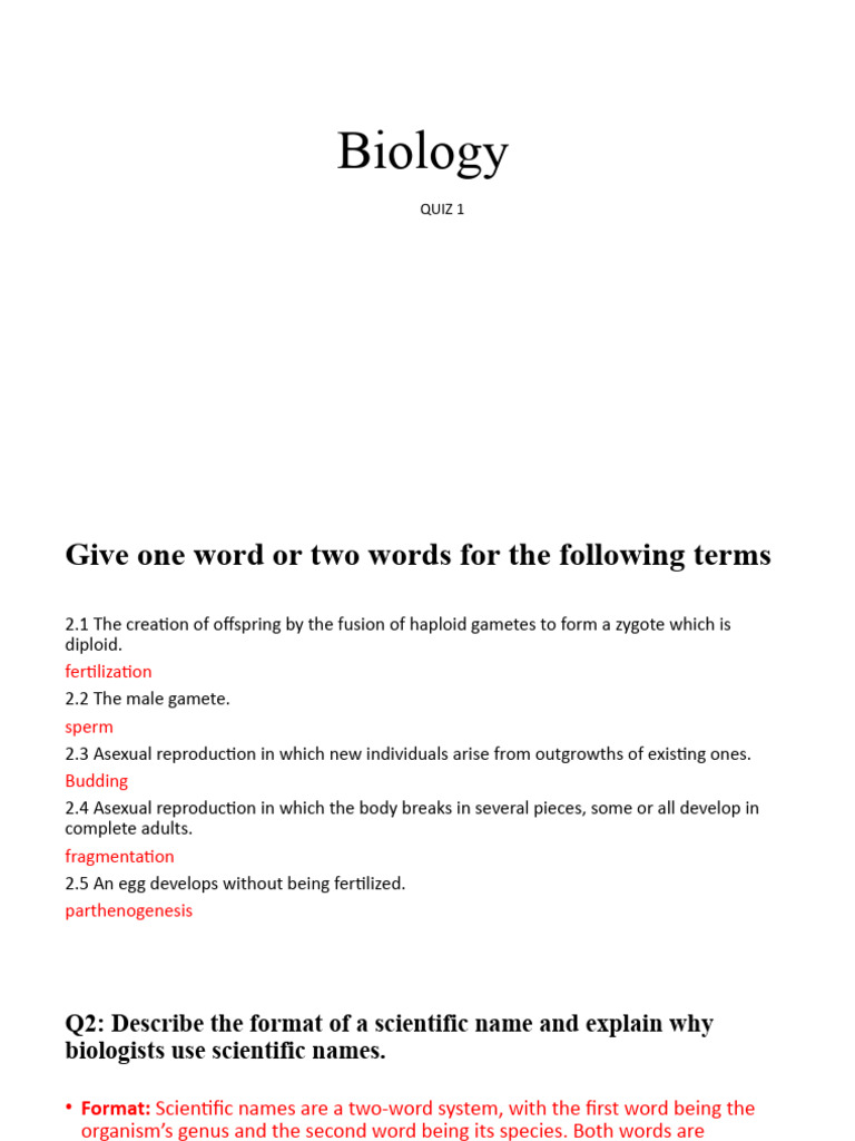 Biology Quiz: Key Concepts in Botany | PDF | Moss | Sexual Reproduction