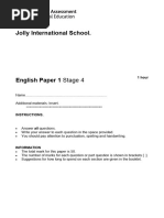 Primary Progression Test - Stage 3 English Paper 1 | PDF | Senses ...