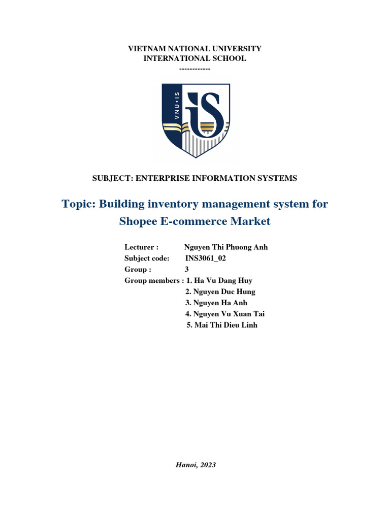 Building Inventory Management System For Shopee E-Commerce Market | PDF ...