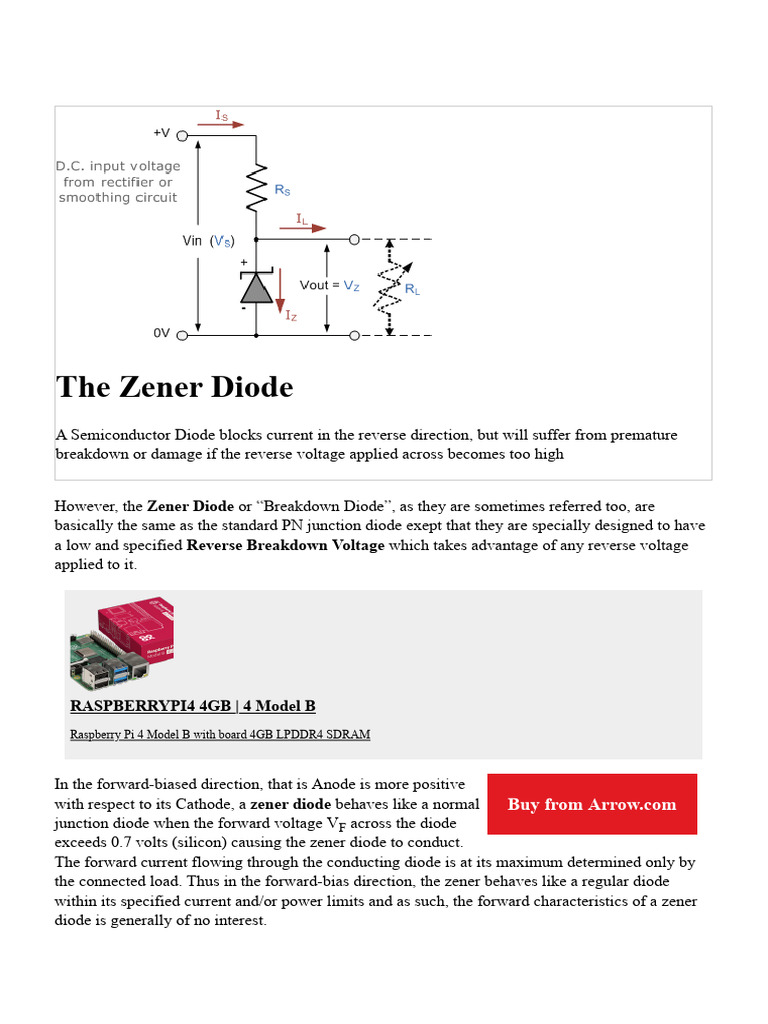 Zener Diode As Voltage Regulator Tutorial | PDF | Diode | P–N Junction