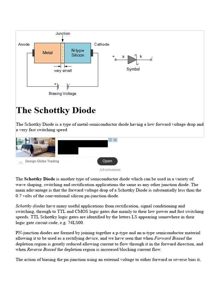 Schottky Diode or Schottky Barrier Semiconductor Diode | PDF | Diode ...