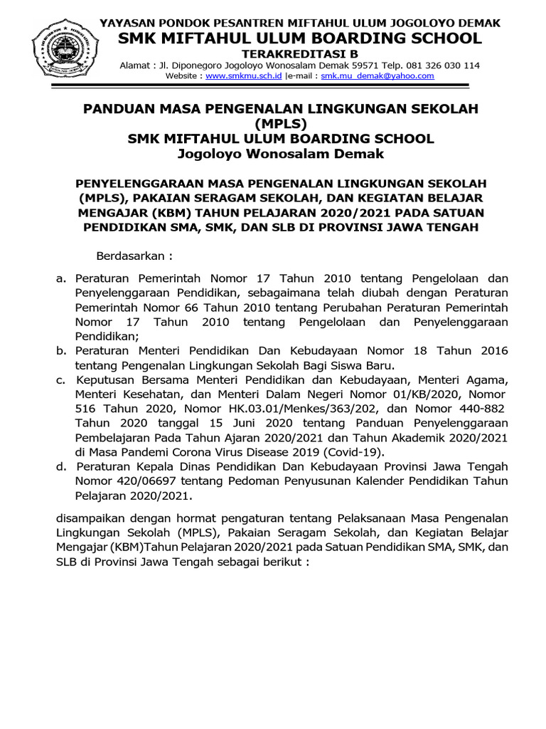 Panduan MPLS SMK MU 1 | PDF