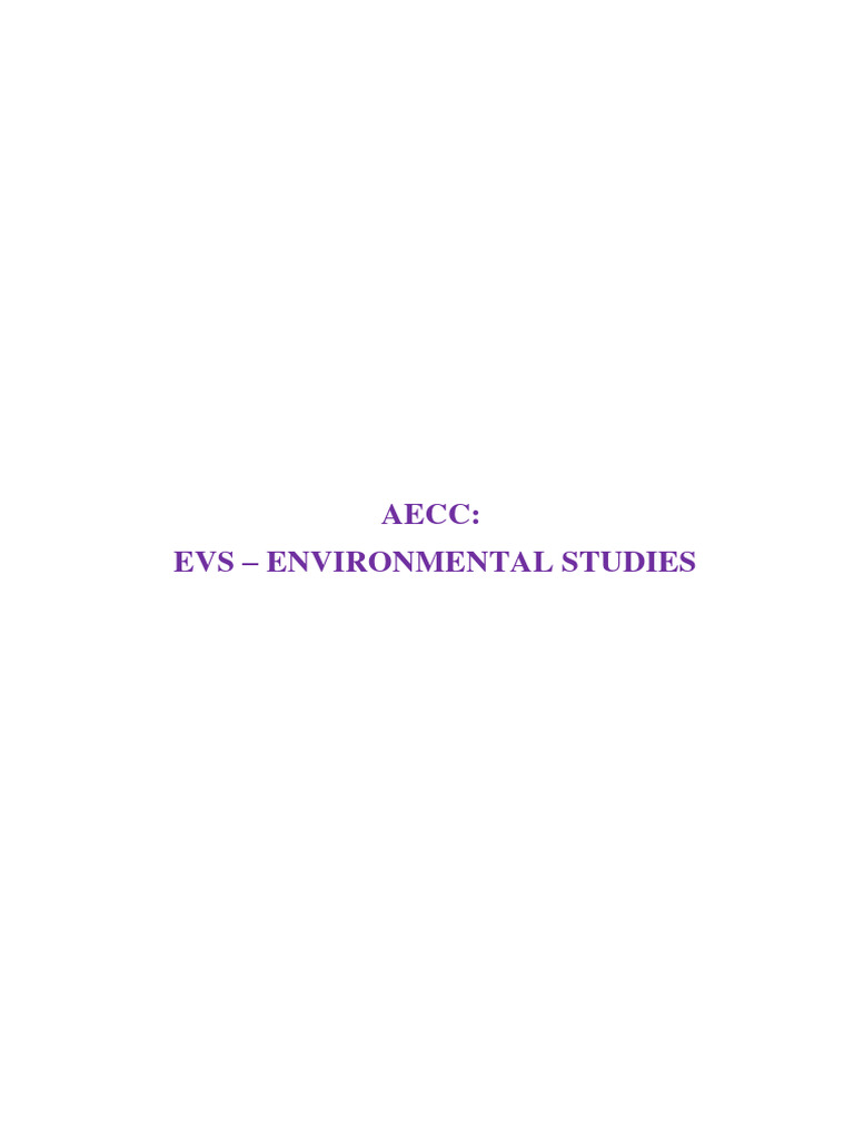 1 Sem Evs Full Chapter | PDF | Climate Change | Waste