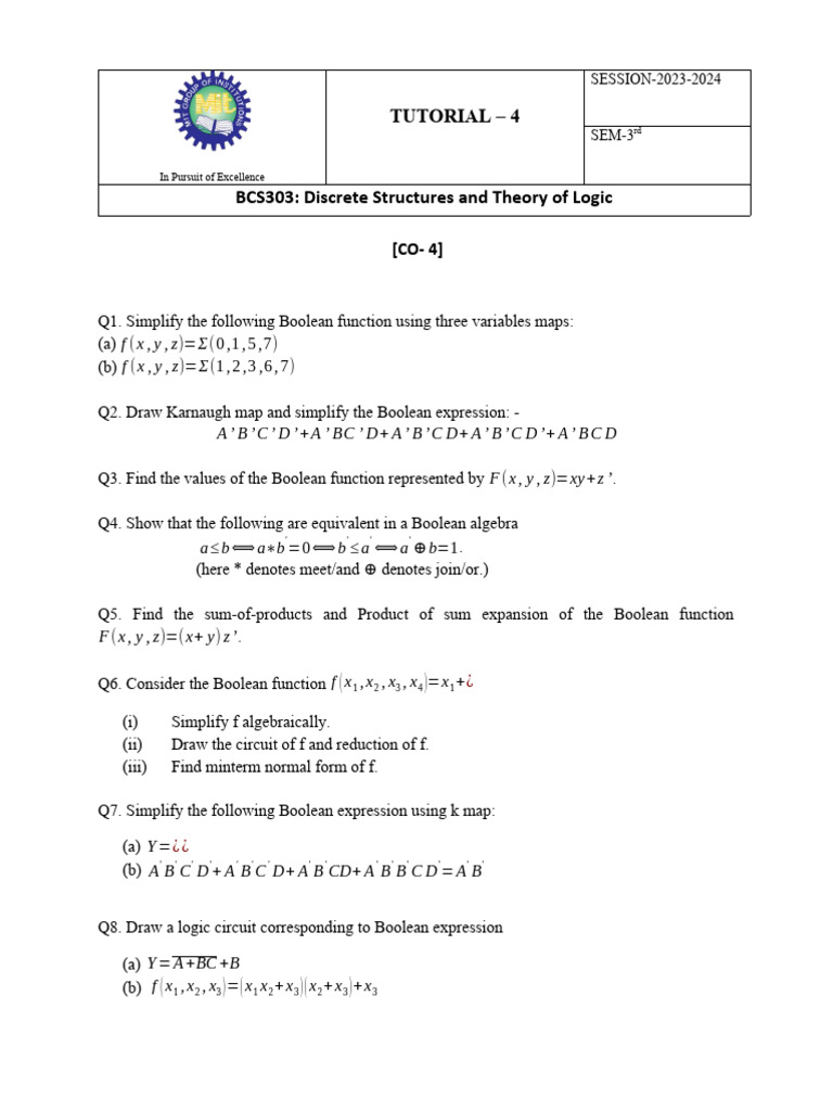 17-Tut 4 BCS303 | PDF | Teaching Methods & Materials | Science ...