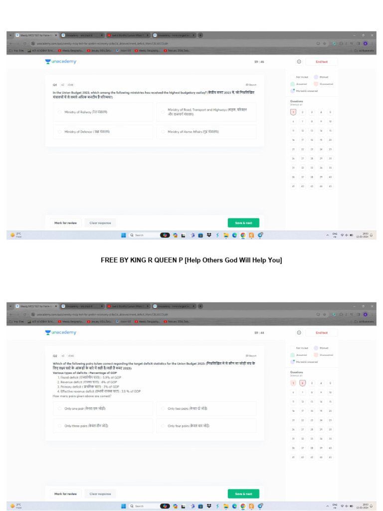 QUIZ-10[Q+S]2024-25_Mrunal_EcoPCB10_KING_R_QUEEN_P | PDF | Government ...
