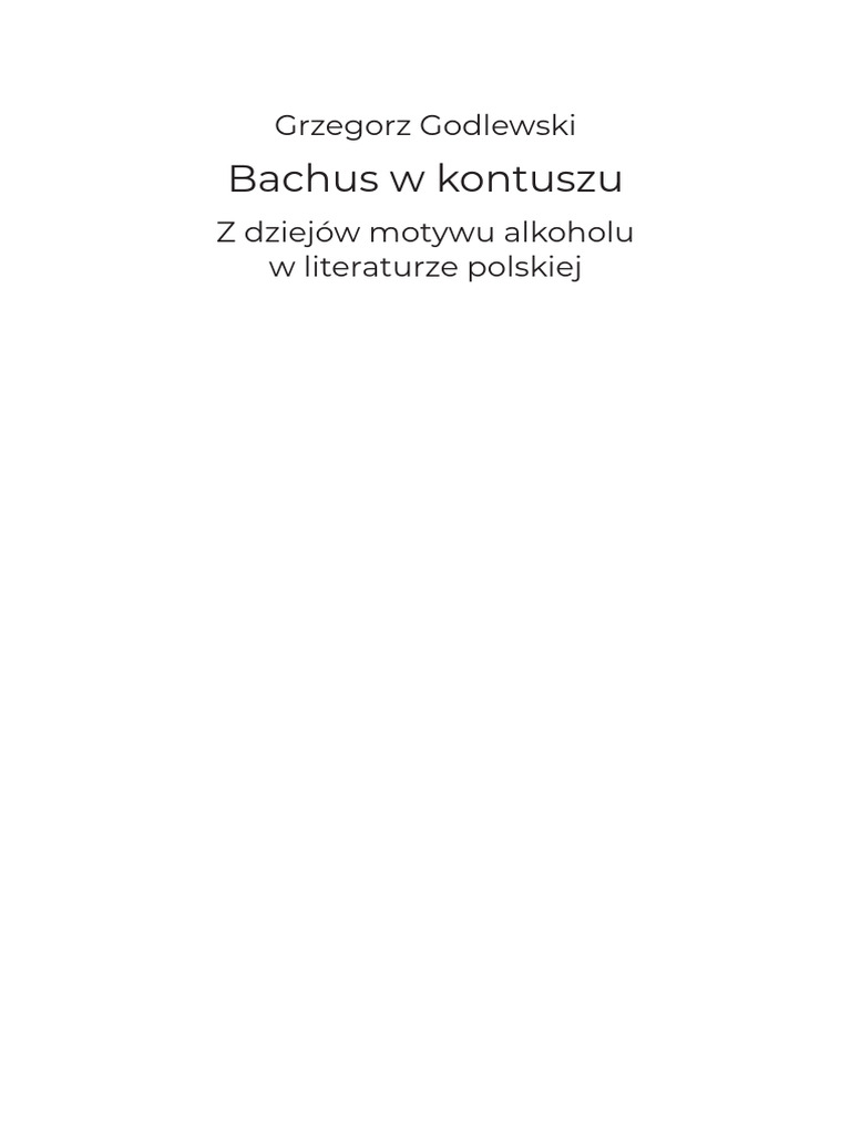 Bachus W Kontuszu | PDF