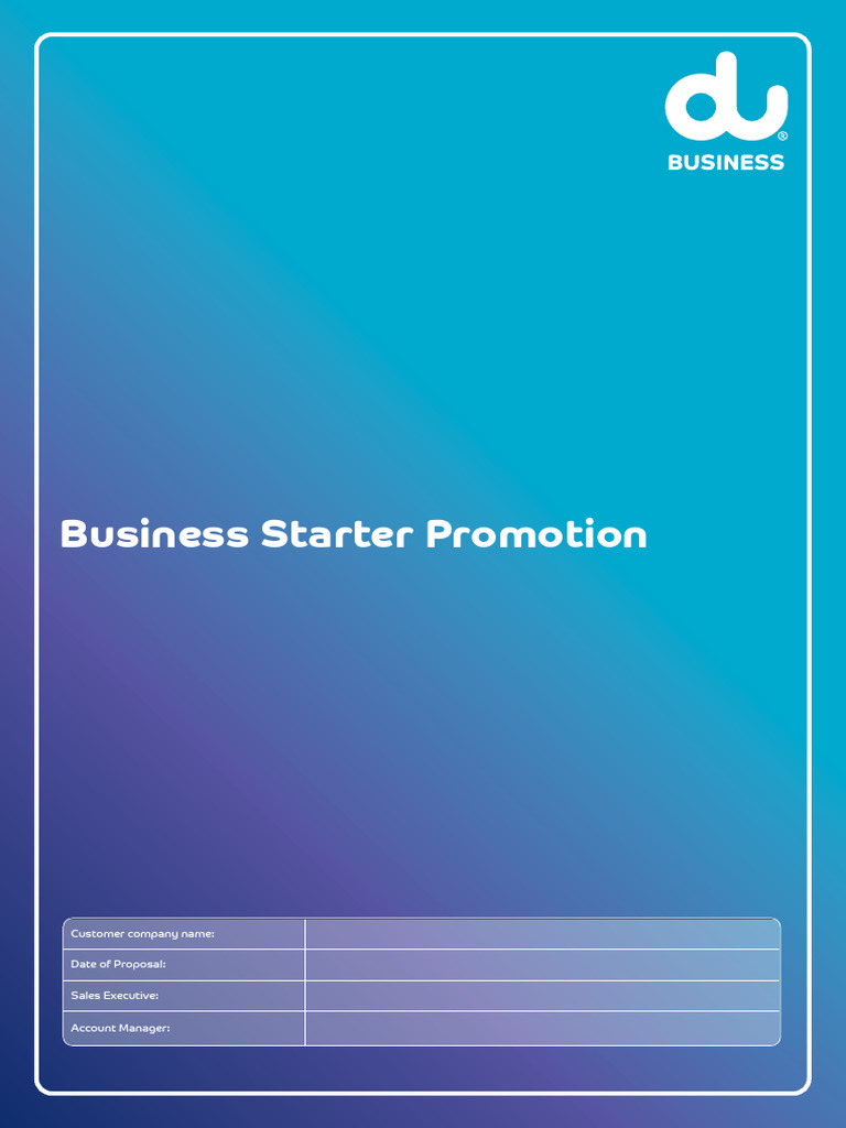 Du Business Starter Application Form BTL Promo (5764) | PDF | Value Added Tax | Payments