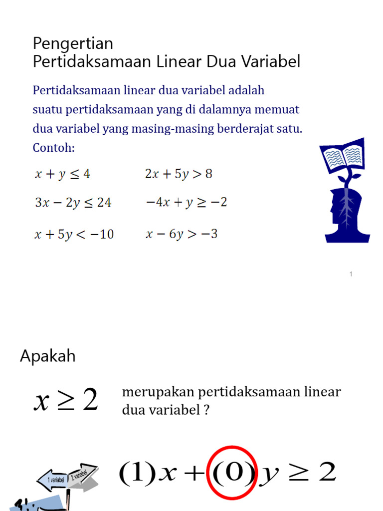 sistem persamaan linear dan pertidaksamaan linear | PDF