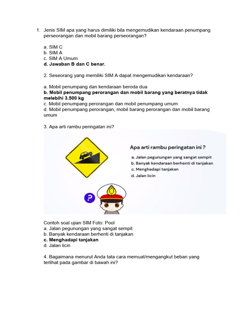 Soal Ujian Teori SIM C dan Jawabannya | PDF | Bisnis