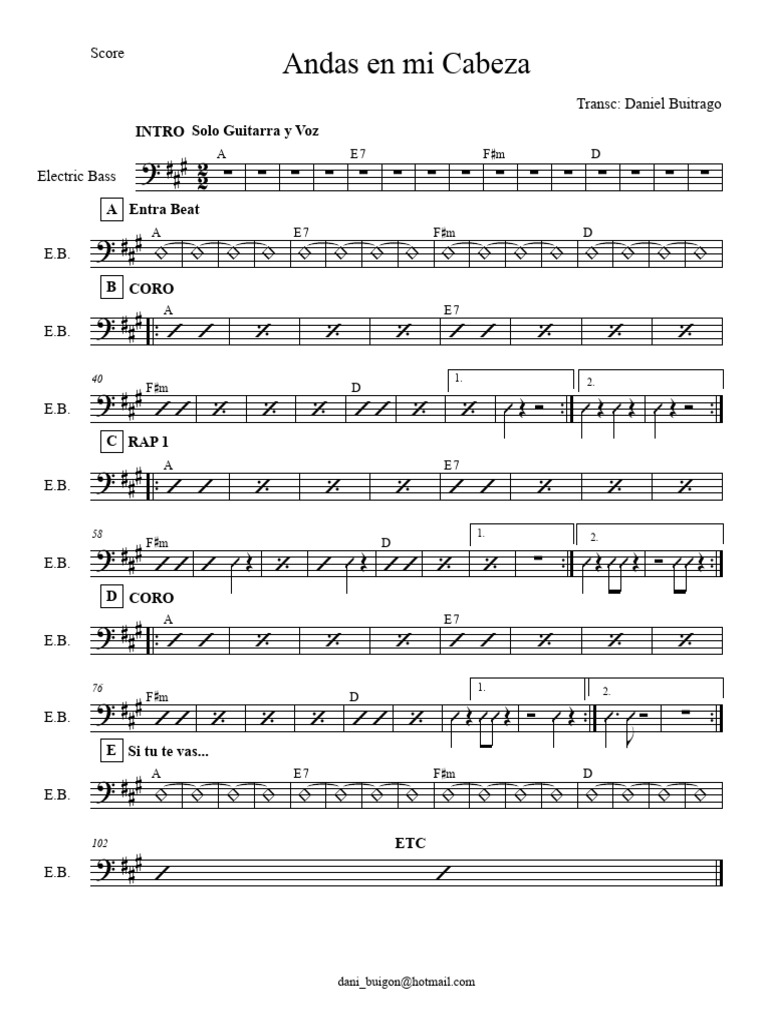 Andas en Mi Cabeza | PDF