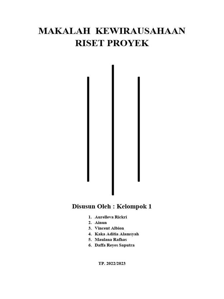 Makalah Kewirausahaan Riset Proyek | PDF | Karier & Perkembangan | Bisnis
