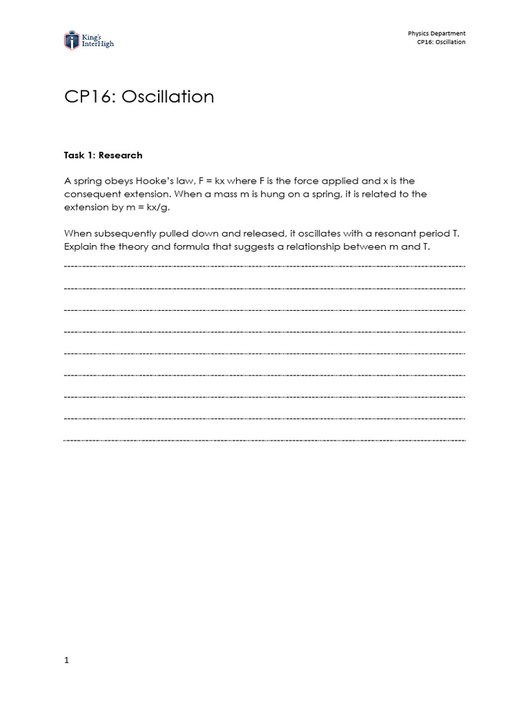 CP16 Oscillations | PDF | Mass | Physics