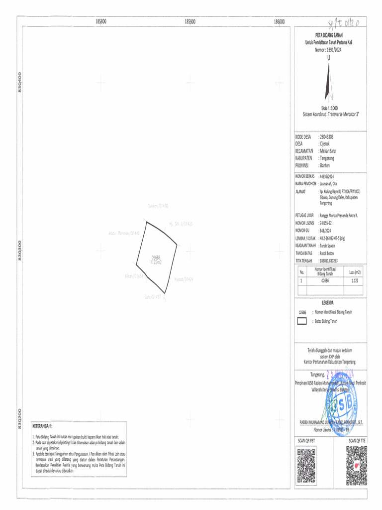 PBT Asli 1391-2024 - SPPT 0112.0 - Lasmanah - Cijeruk | PDF