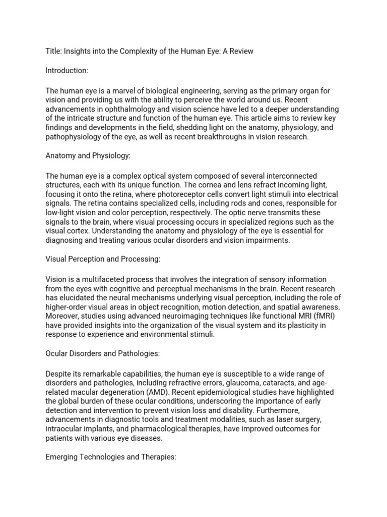 Human Eye | PDF | Visual Perception | Human Eye