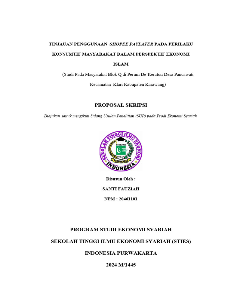 Proposal Skripsi Santi Fauziah 20461101 ESK-20 | PDF