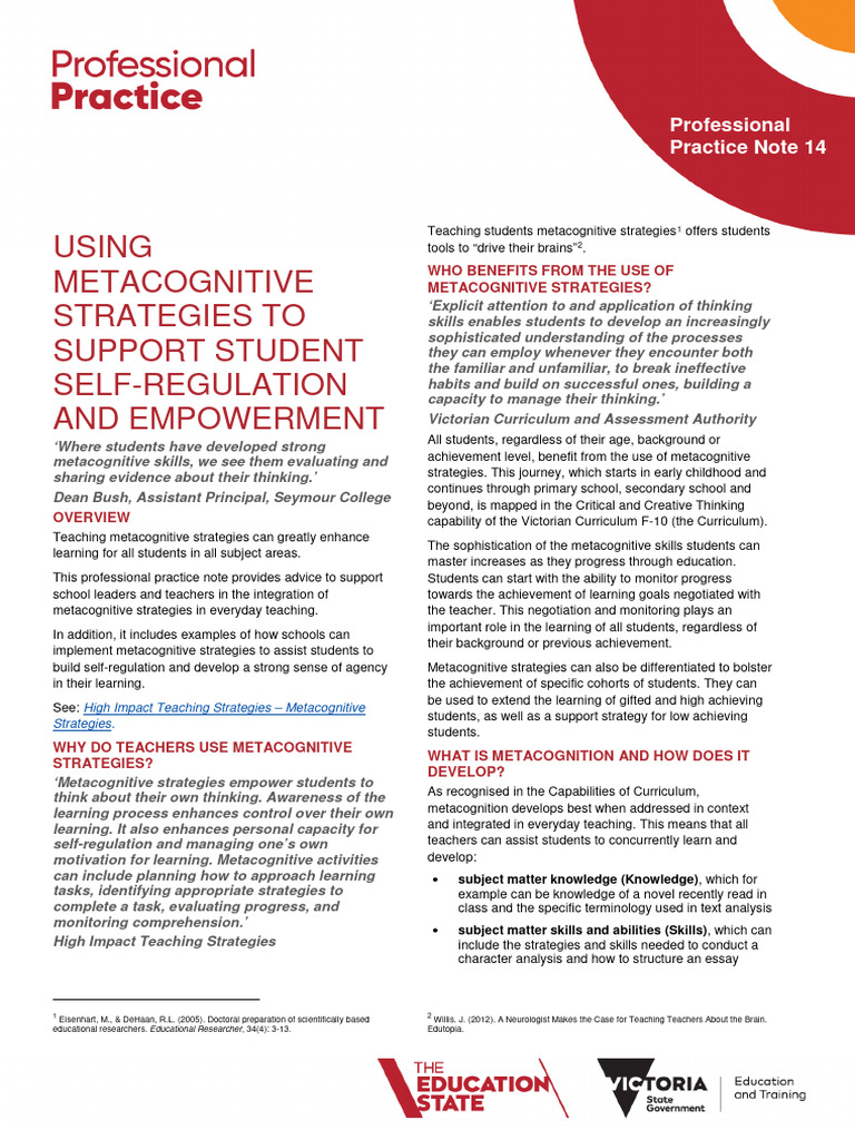 Metacognitive Strategies for Student Empowerment | PDF | Metacognition | Learning