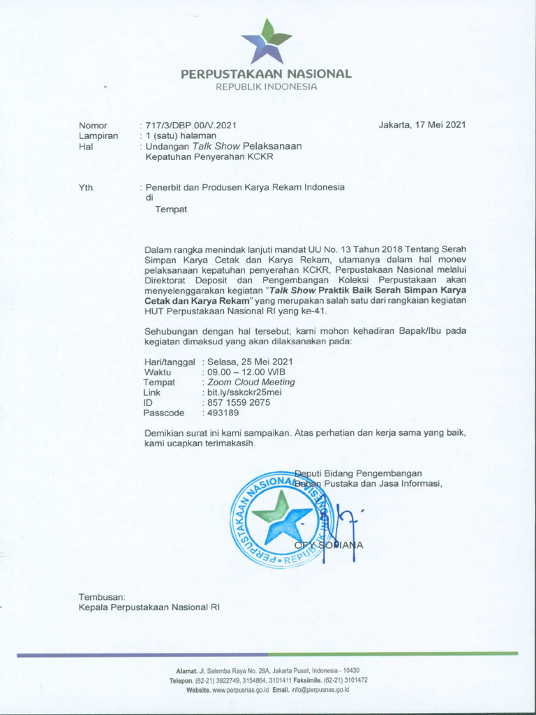 Undangan Talkshow Praktik Baik SSKCKR Penerbit Dan Produsen KCKR ...