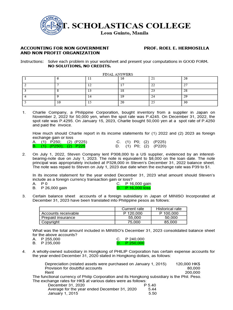 Quiz | PDF | Hedge (Finance) | Exchange Rate