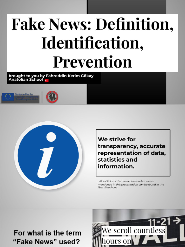 ERASMUS - Informative Slideshow - Fake News | PDF | Communication ...