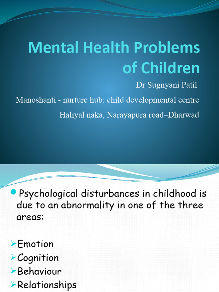 Mental Health Problems of Children 1 | PDF | Mental Disorder ...