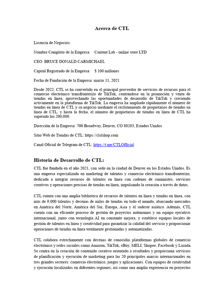 Acerca de CTL PDF | PDF | Las compras en línea | Comercio electrónico