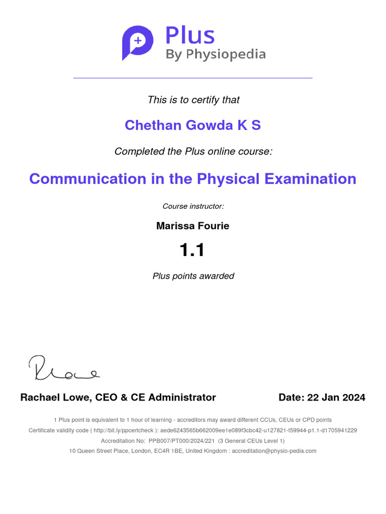 Communication in The Physical Examination - Chethan Gowda K S | PDF | Physical Therapy ...