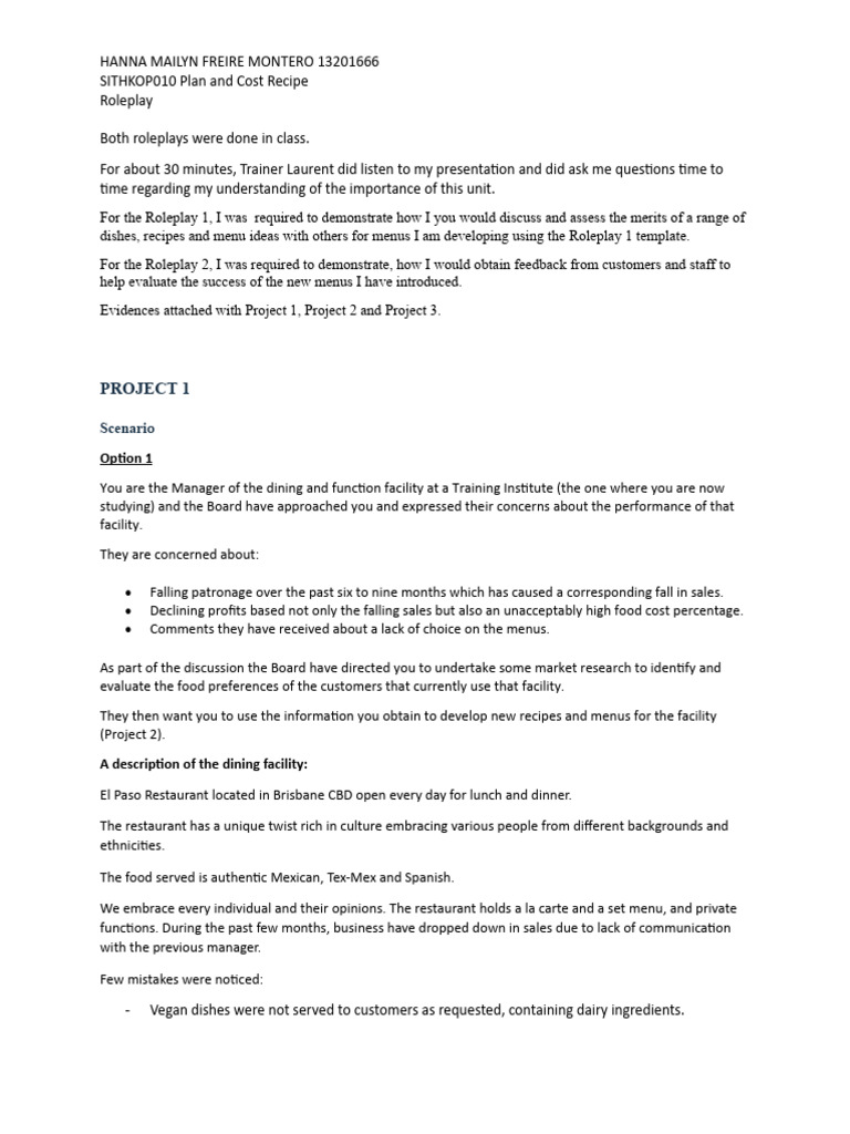 Roleplay Templates for Menu Development | PDF | Chili Con Carne | Burrito
