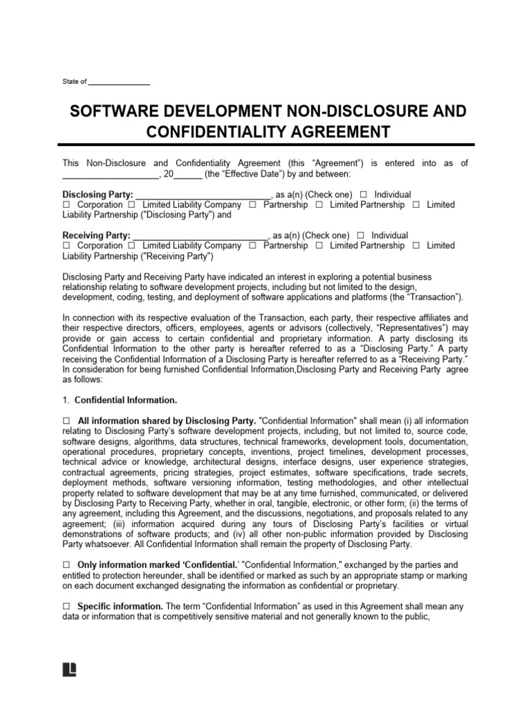 Software Development Non Disclosure Agreement | PDF | Software | Non ...