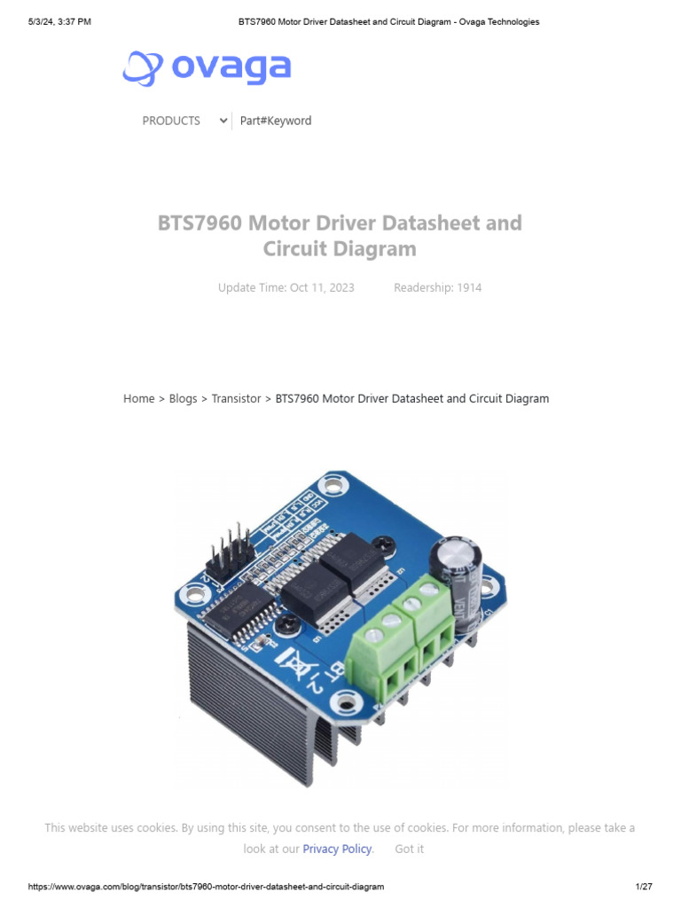 BTS7960 Motor Driver Datasheet and Circuit Diagram | Download Free PDF ...