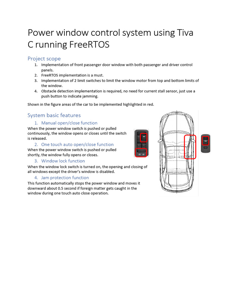 Power Window Control System Design | PDF | Switch | Computing