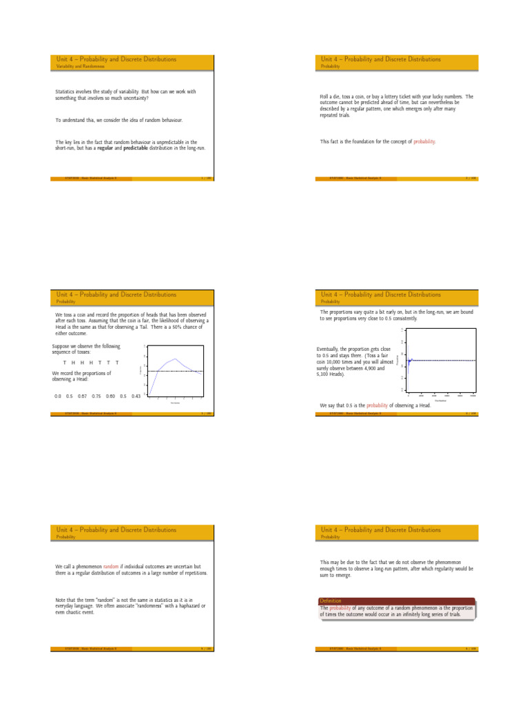 2000unit4Handouts | PDF | Probability Distribution | Randomness
