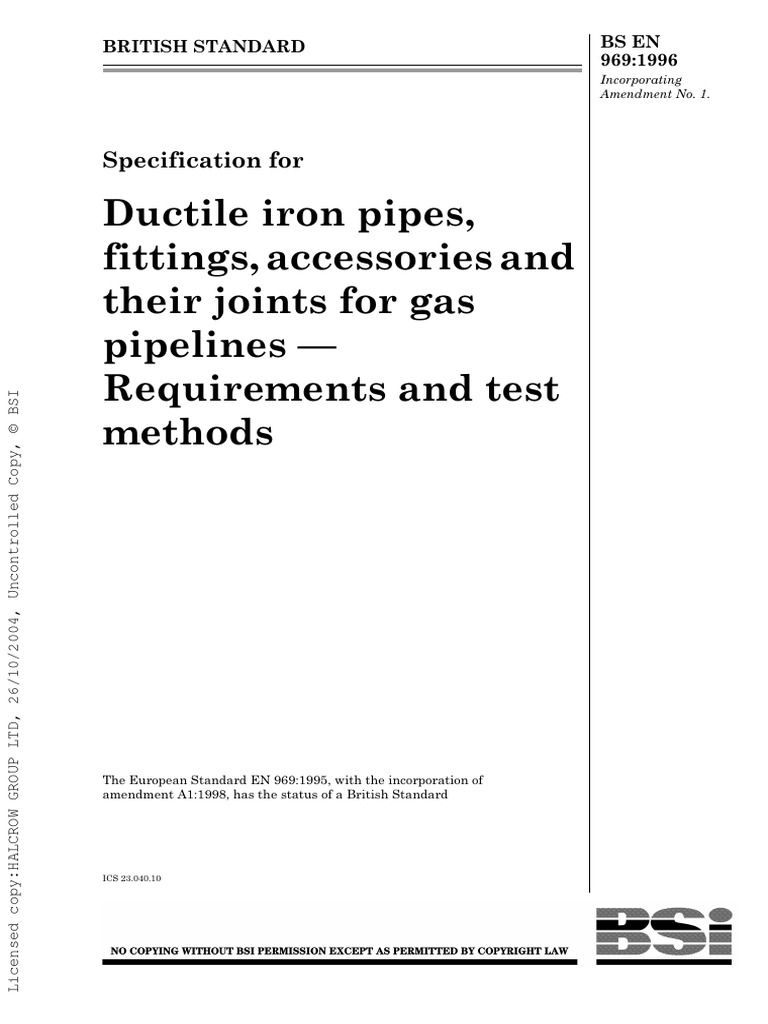 BS 969: Iron Pipe Standards | PDF