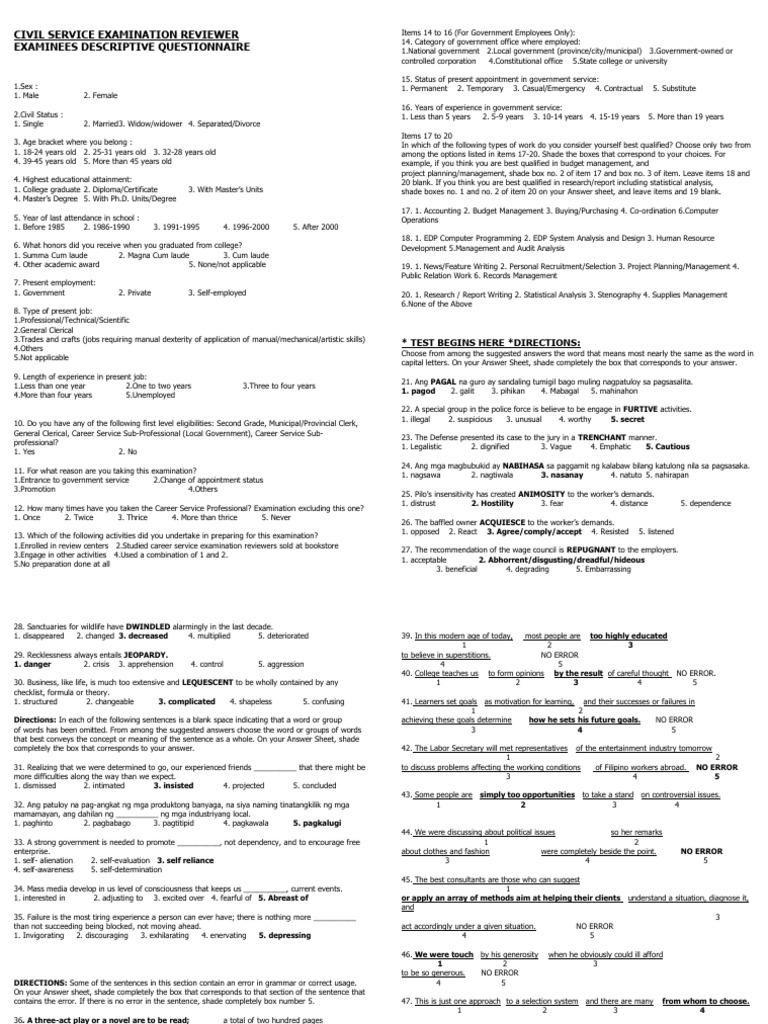 CSC Reviewer New Curriculum | PDF | Money
