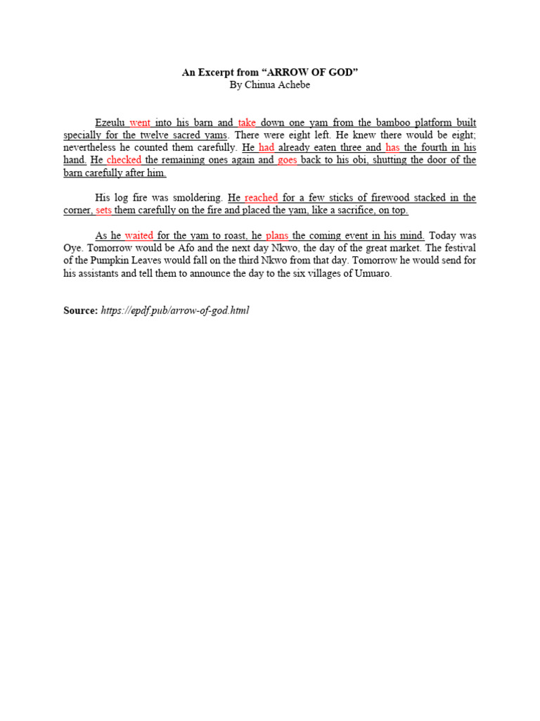 Ezeulu's Ritual in Arrow of God | PDF