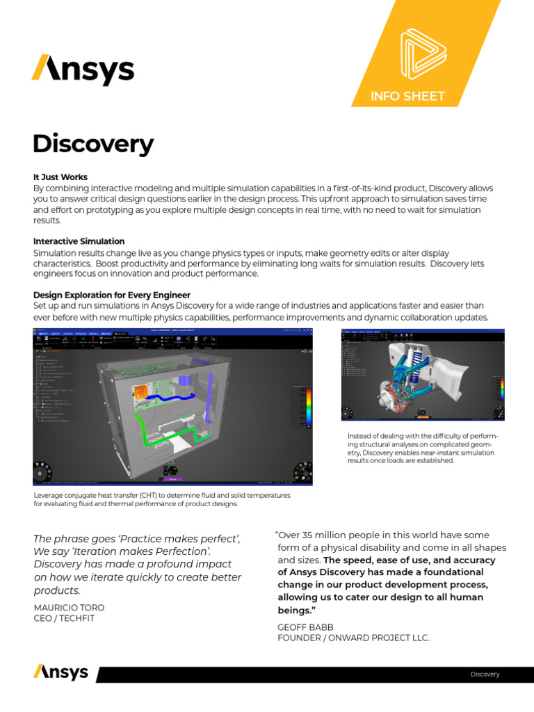 ansys-discovery-info-sheet | PDF | Simulation | Mathematical Optimization