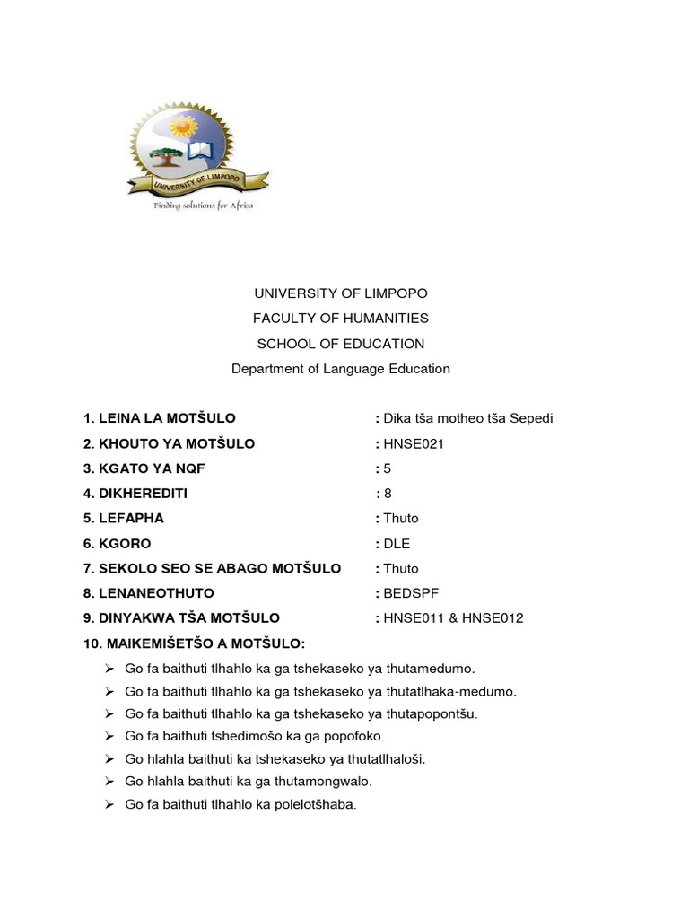 Matseno Le Thutapolelo 2 | PDF | Linguistics | Languages Of Africa