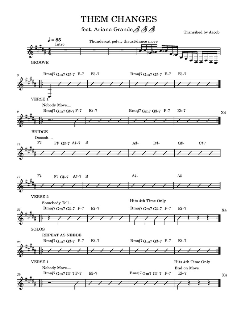 Them Changes Structure Sheet | PDF