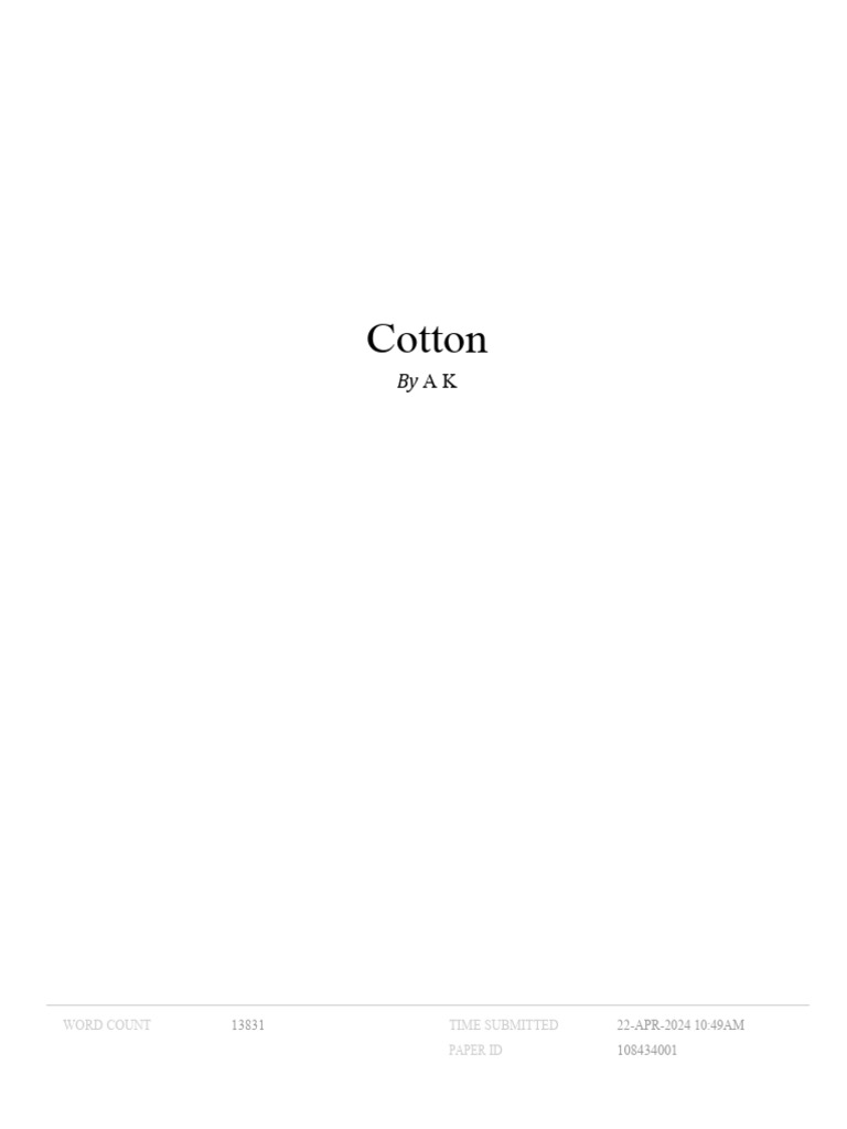 Cotton | PDF | Cotton | Cellulose